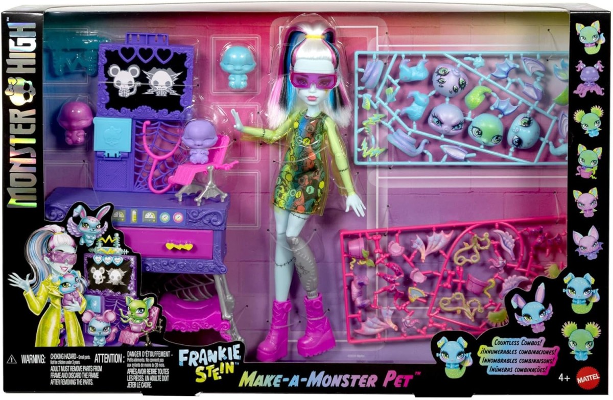 Mattel JBF18 - Monster High - Make-A-Monster Pet - Spielset, Frankie ...