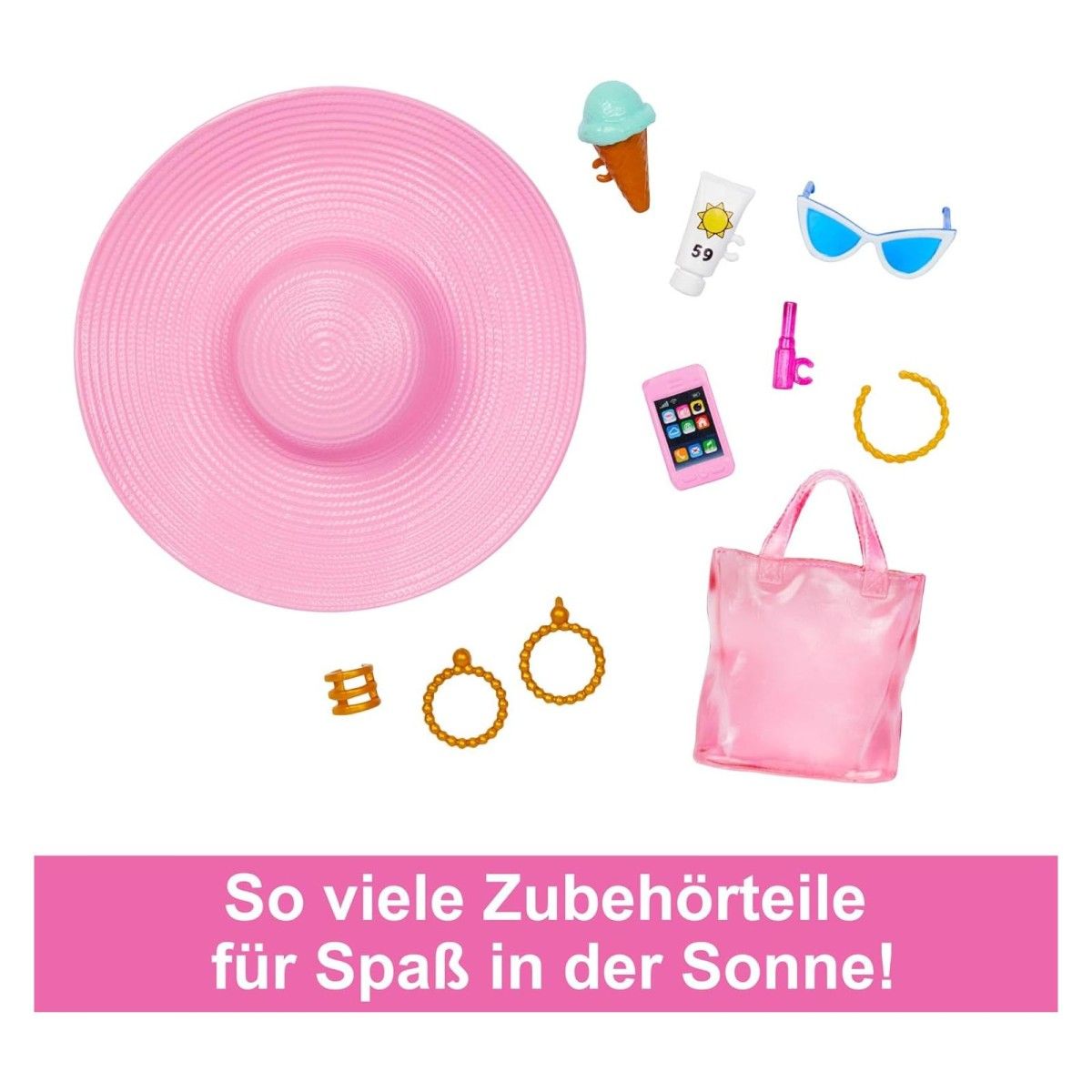 Mattel HPL73 - Barbie - Puppe mit Badeanzug und Strand-Accessoires ...