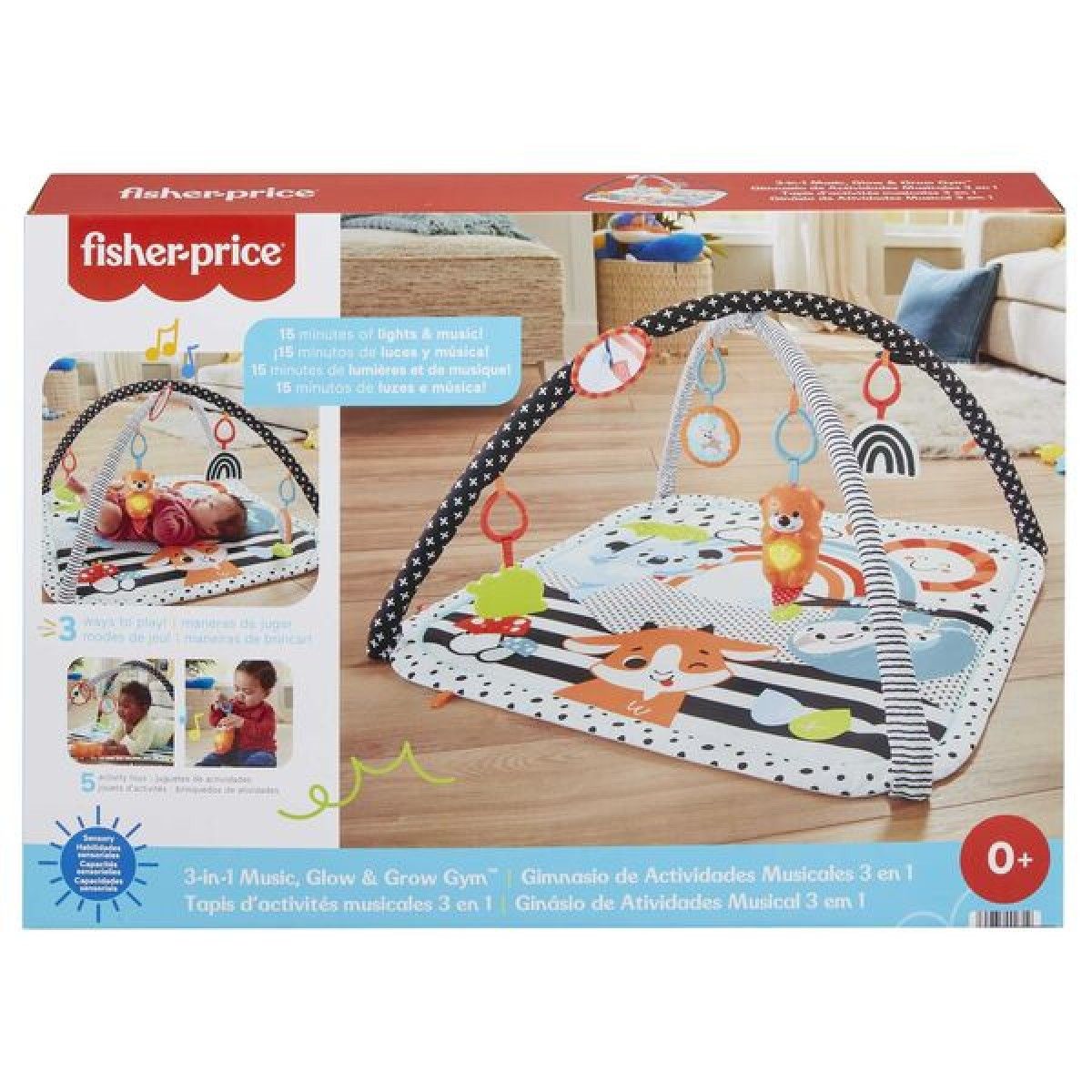 Mattel HBP41 - Fisher-Price - 3-in-1 Music, Glow and Grow Gym ...