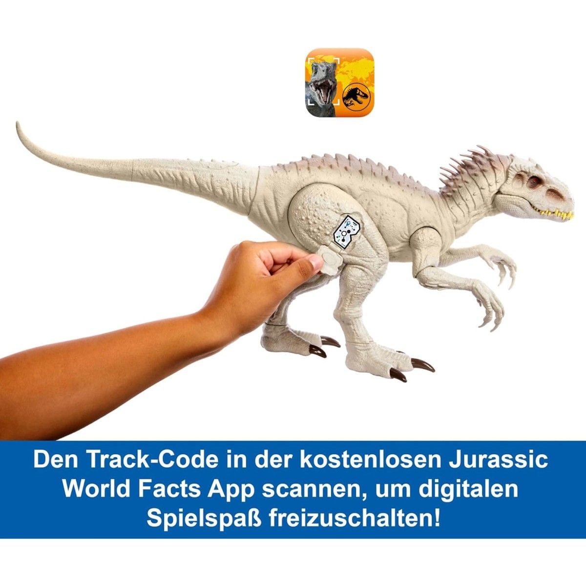 Mattel HNT64 - Jurassic World - Indominus Rex, interaktives Dinosaurier-Spielzeug, 53 cm ...
