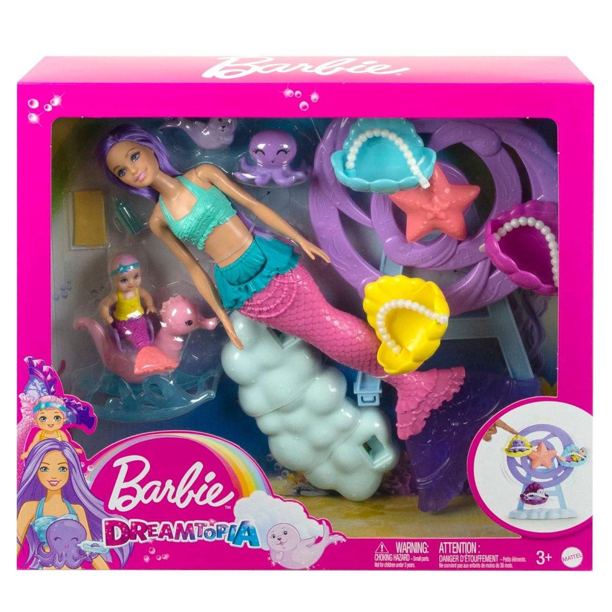 Mattel HLC30 - Barbie - Dreamtopia - Meerjungfrau-Set mit 2 Puppen ...